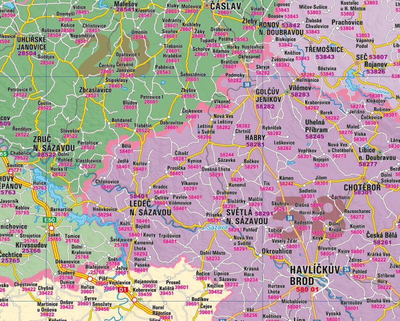 PSČ - Království map